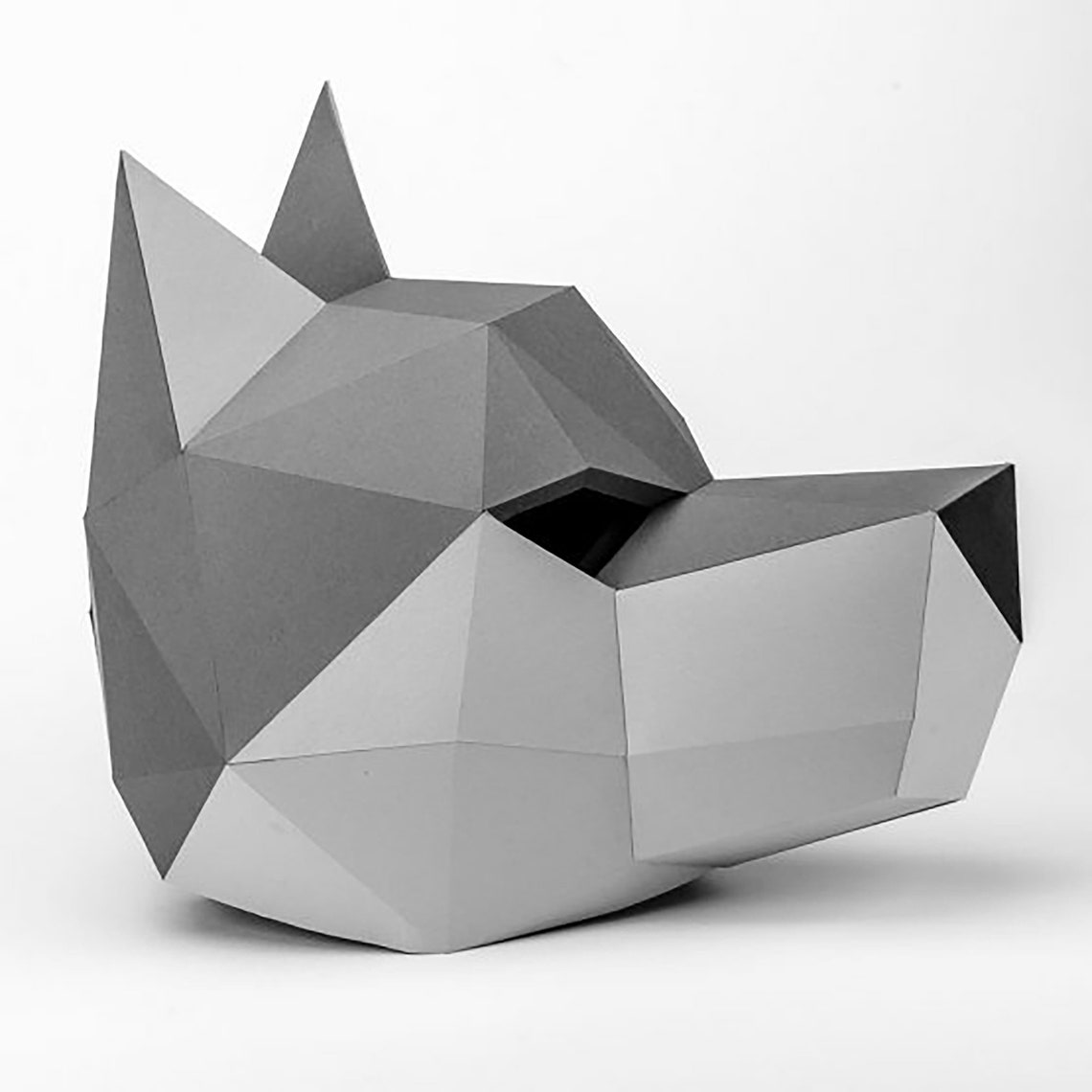 Papercraft Wolf Mask Animal 3D Low Poly Paper Sculpture DIY - Etsy Canada