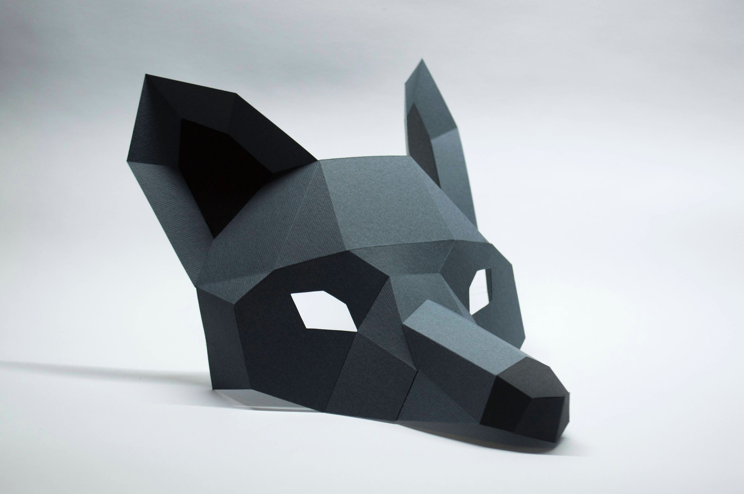 Papercraft Wolf Half Mask Animal 3D Low Poly Paper Sculpture | Etsy
