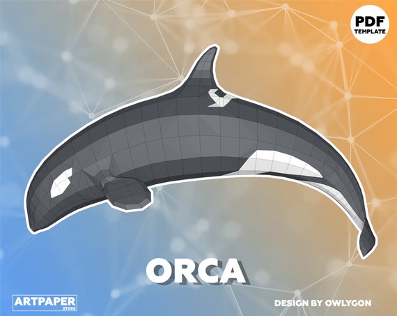 Papercraft Orca Animal 3D Low Poly Paper Sculpture DIY gift | Etsy
