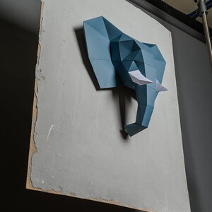 Papercraft Elephant Trophy Animal 3D Low Poly Paper Sculpture DIY Gift ...