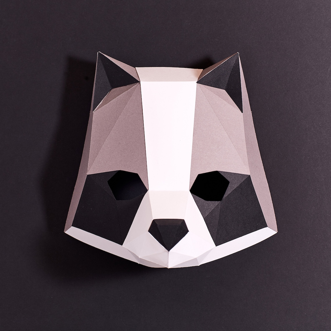 Papercraft Raccoon Half Mask Animal 3D Low Poly Paper - Etsy