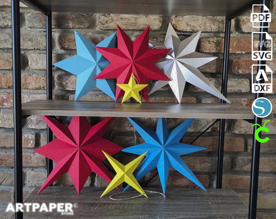 Papercraft Full Stars, Christmas Stars, Low Poly Stars, Papercraft ...
