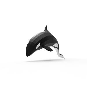 Papercraft Orca Animal 3D Low Poly Paper Sculpture DIY Gift Wall Decor ...