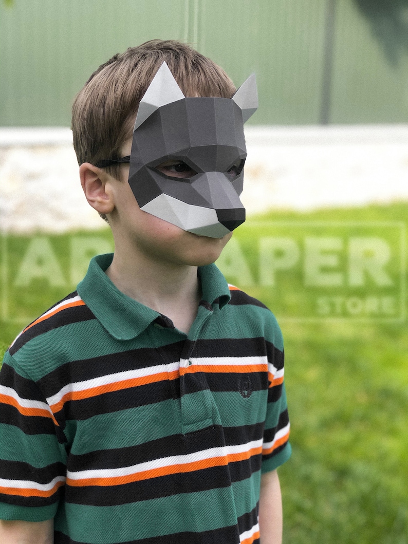 Papercraft WOLF Mask Animal 3D Low Poly Paper Mask DIY Cosplay - Etsy