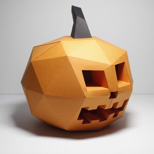 Pumpkin 3D Papercraft PDF Template DIY Low Poly Halloween Decor or ...
