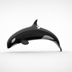 Papercraft Orca Animal 3D Low Poly Paper Sculpture DIY Gift Wall Decor ...