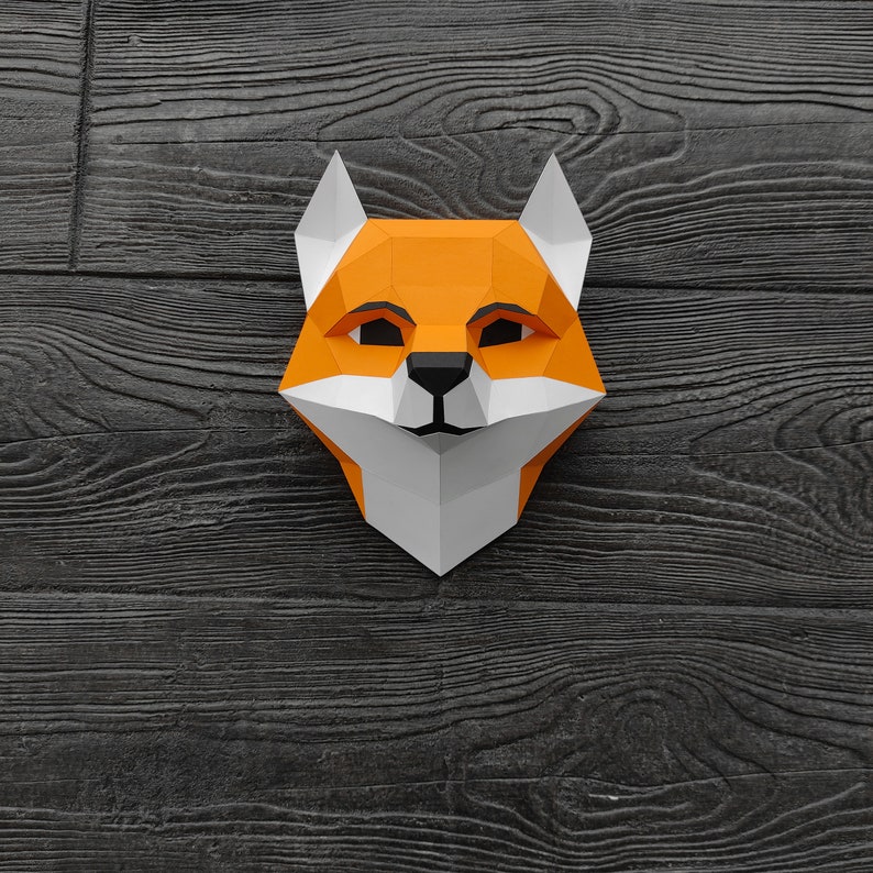 Papercraft Trophy Fox 3D Low Poly Paper Sculpture DIY Gift - Etsy