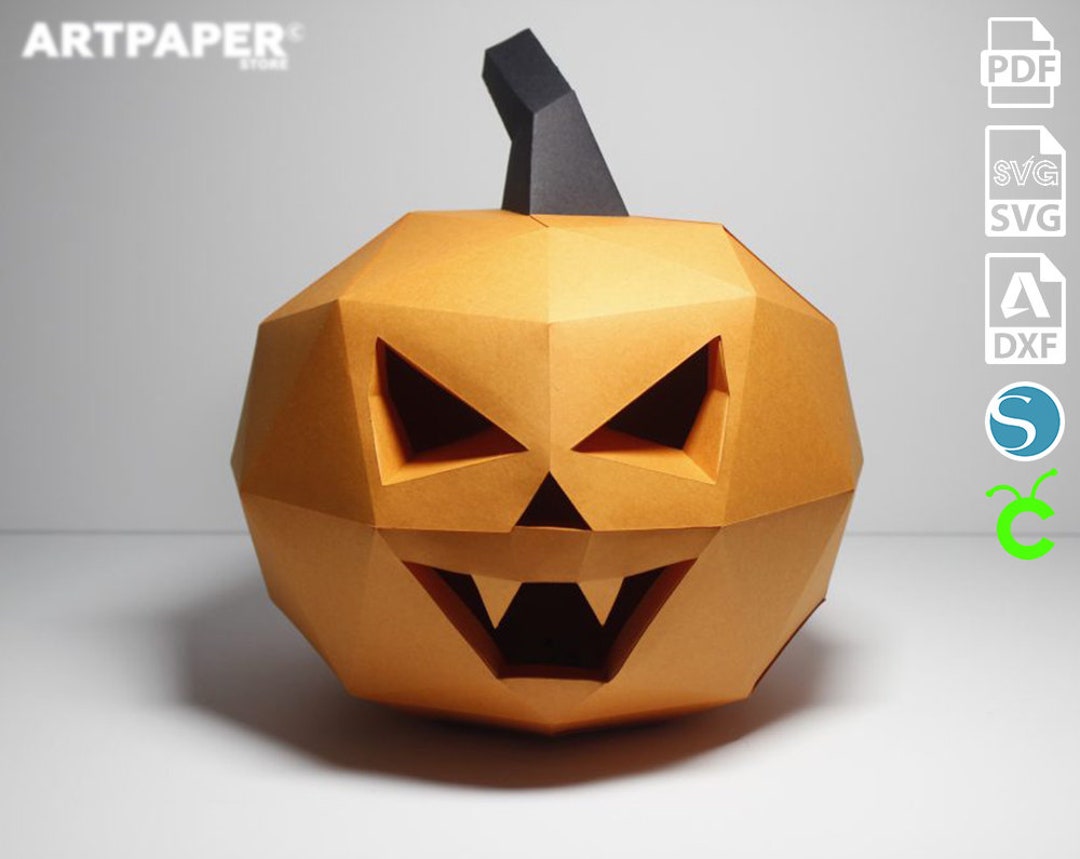 Papercraft Halloween Pumpkin, Pumpkin, Pumpkin Decor, Halloween Party ...