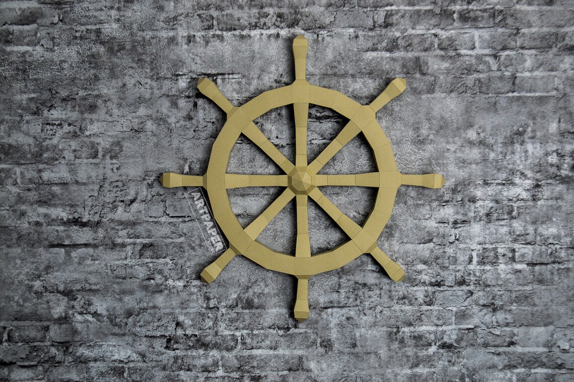 Papercraft Steering Wheel Sea 3D Low Poly Paper Sculpture DIY - Etsy Israel