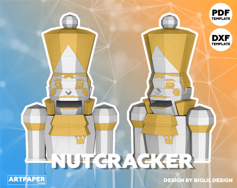 Papercraft Nutcracker Toy 3D Low Poly Paper Sculpture DIY gift | Etsy