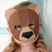 Papercraft Bear Half Mask: 3D Low Poly Animal Sculpture (PDF Pattern ...