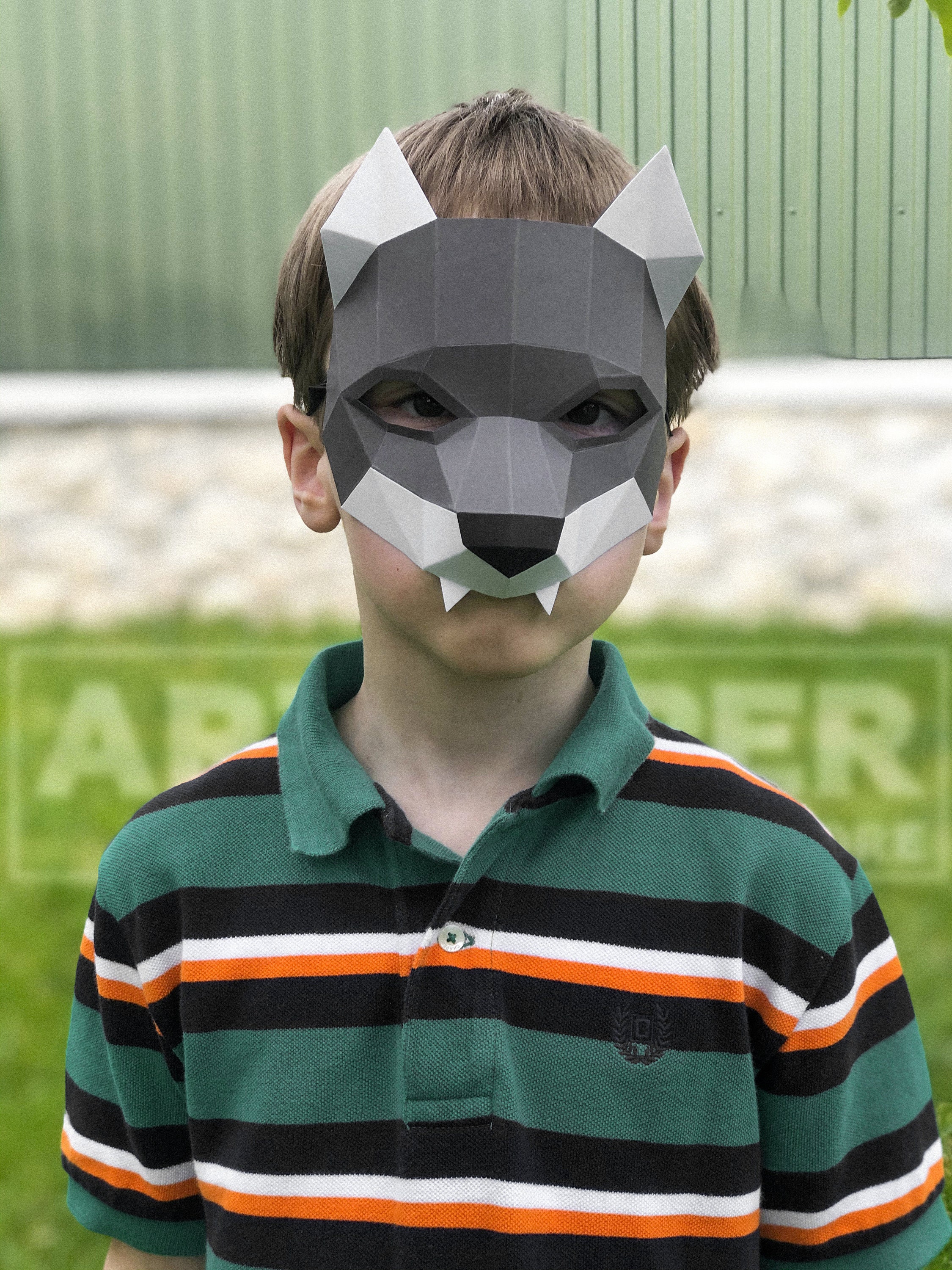 Papercraft WOLF Mask Animal 3D Low Poly Paper Mask DIY Cosplay - Etsy