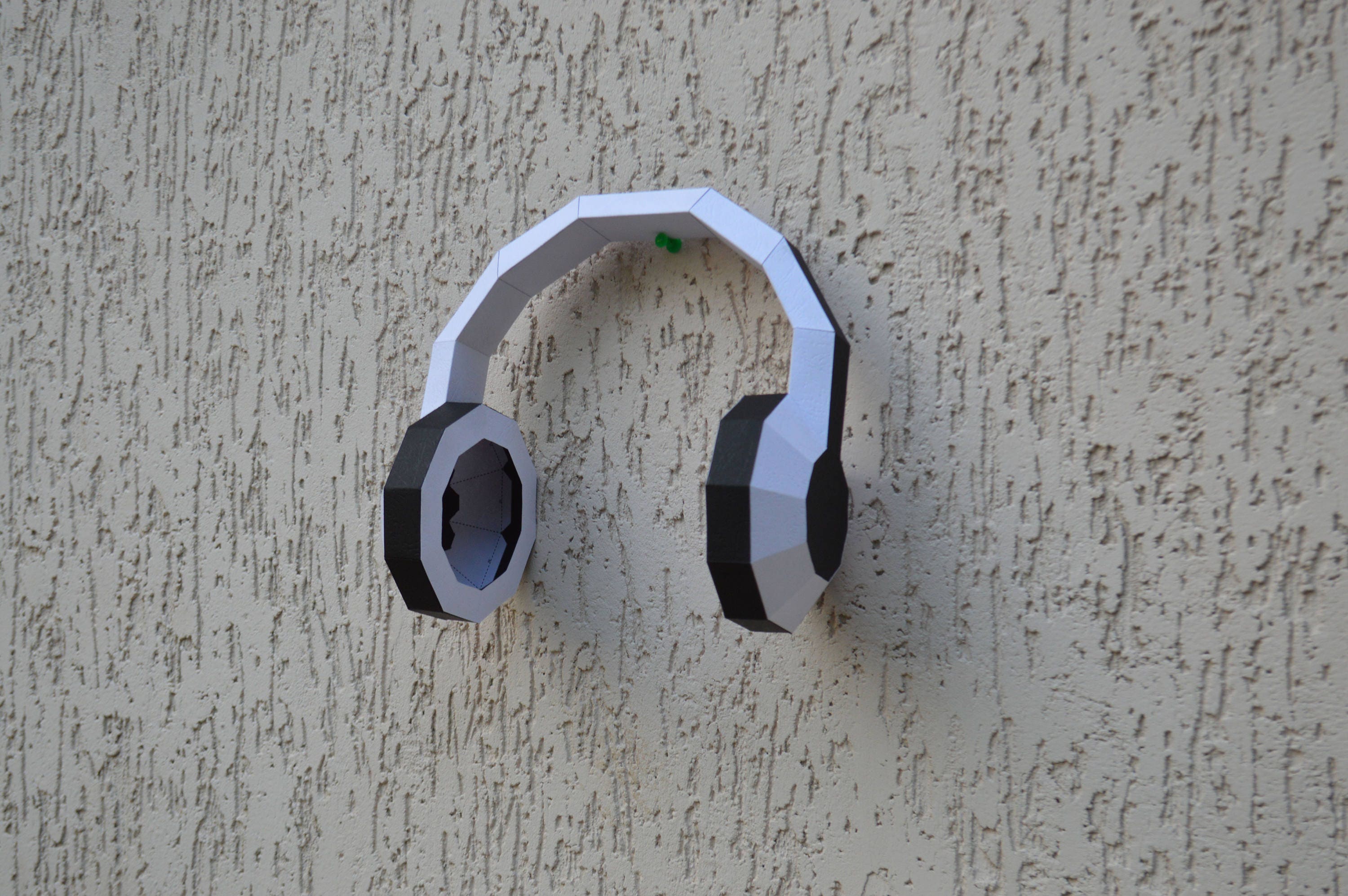 Papercraft Headphones Gadget 3D Low Poly Paper Sculpture DIY - Etsy