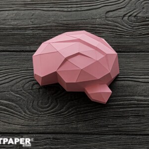 Papercraft Human Brain Trophy: 3D Low Poly Paper Sculpture (PDF Pattern ...
