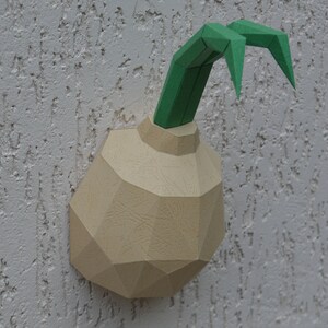 Papercraft Onion Vegatable 3D Low Poly Paper Sculpture DIY Gift Wall ...