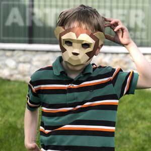 Papercraft MONKEY APE Mask Animal 3D Low Poly Paper Mask DIY Cosplay ...