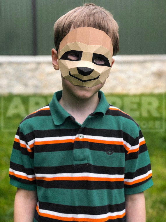 Papercraft SLOTH Mask Animal 3D Low Poly Paper Mask DIY | Etsy