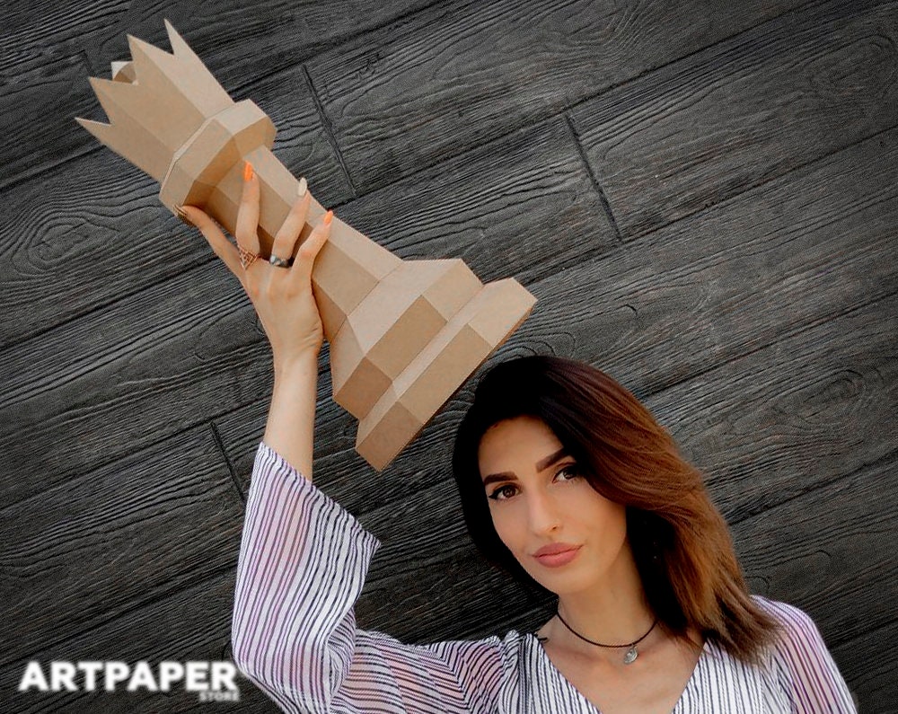 3D Papercraft Chess Pieces: Pawn, Knight, Rook (DIY Pepakura Template ...