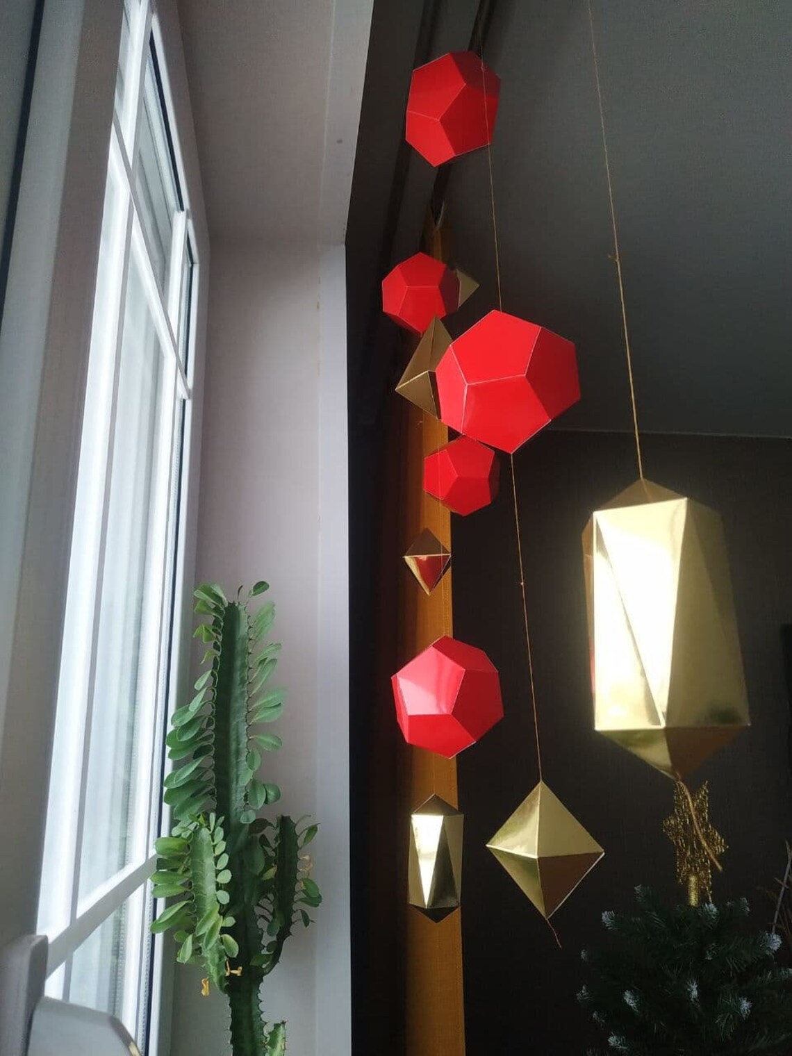 Papercraft 3D Christmas Balls Template Pattern Low Poly - Etsy