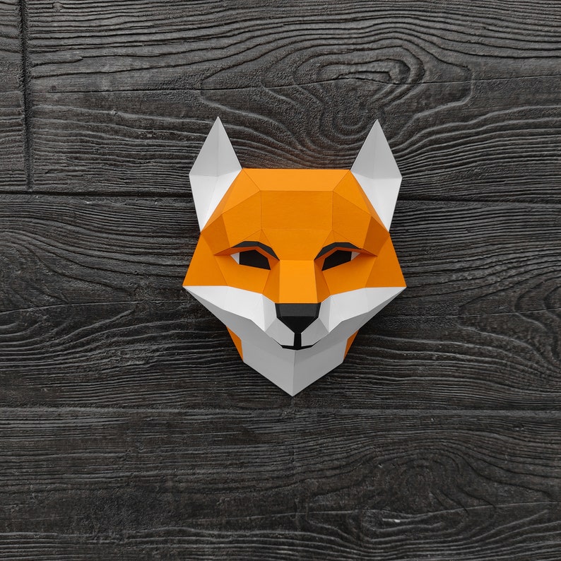 Papercraft Trophy Fox 3D Low Poly Paper Sculpture DIY Gift - Etsy