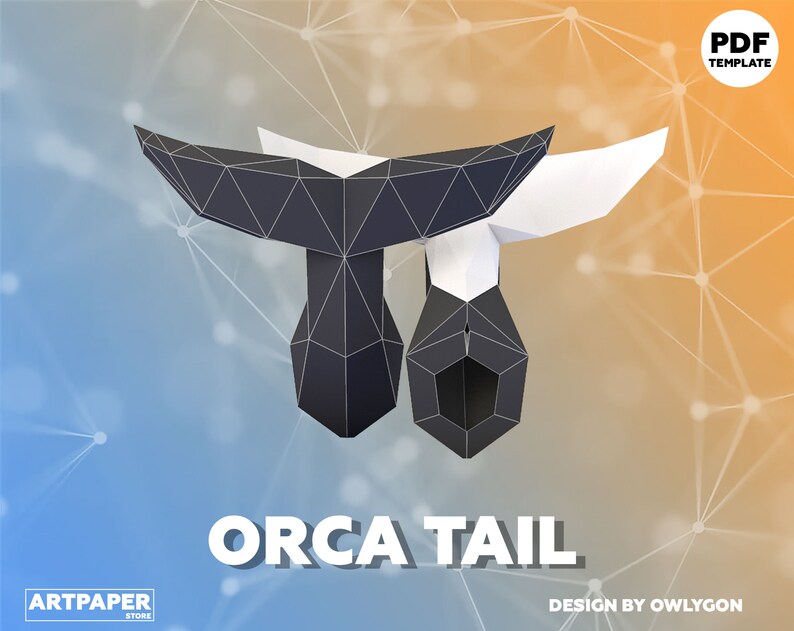 Papercraft Orca Tail Animal 3D Low Poly Paper Sculpture DIY | Etsy