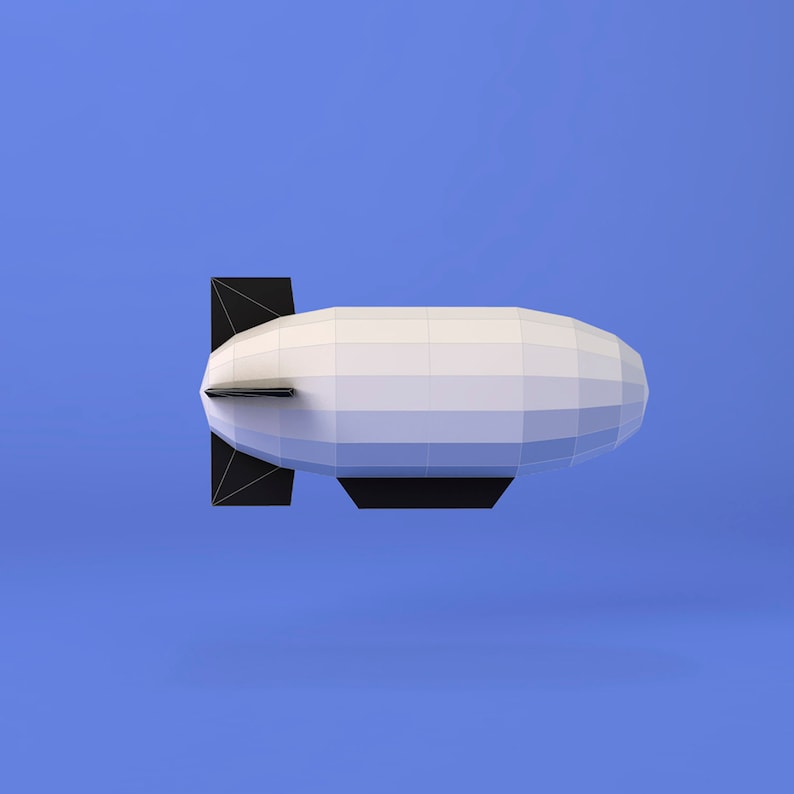 Papercraft Airship Airplane 3D Low Poly Paper Sculpture DIY - Etsy