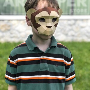 Papercraft MONKEY APE Mask Animal 3D Low Poly Paper Mask DIY Cosplay ...
