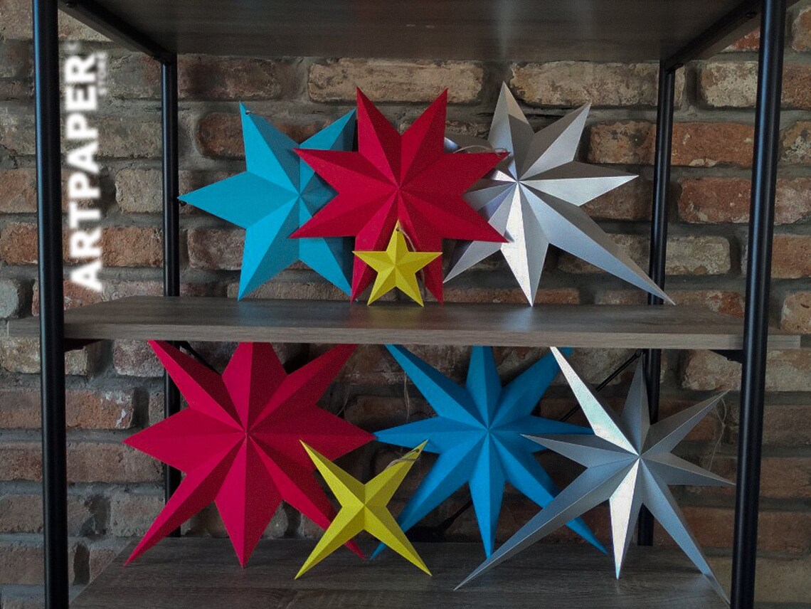 Papercraft Full Stars Christmas Stars Low Poly Stars | Etsy