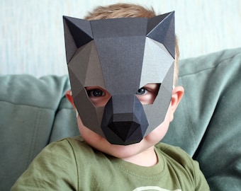 Papercraft Squirrel Half Mask Animal 3D Low Poly Paper | Etsy