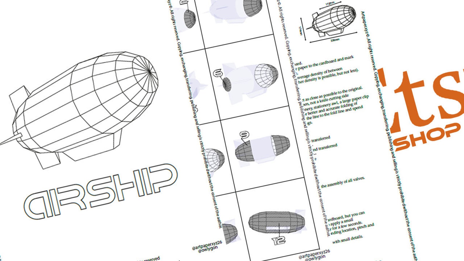 Papercraft Airship Airplane 3D Low Poly Paper Sculpture DIY - Etsy