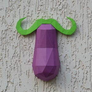 Papercraft Eggplant Vegatable 3D Low Poly Paper Sculpture DIY Gift Wall ...