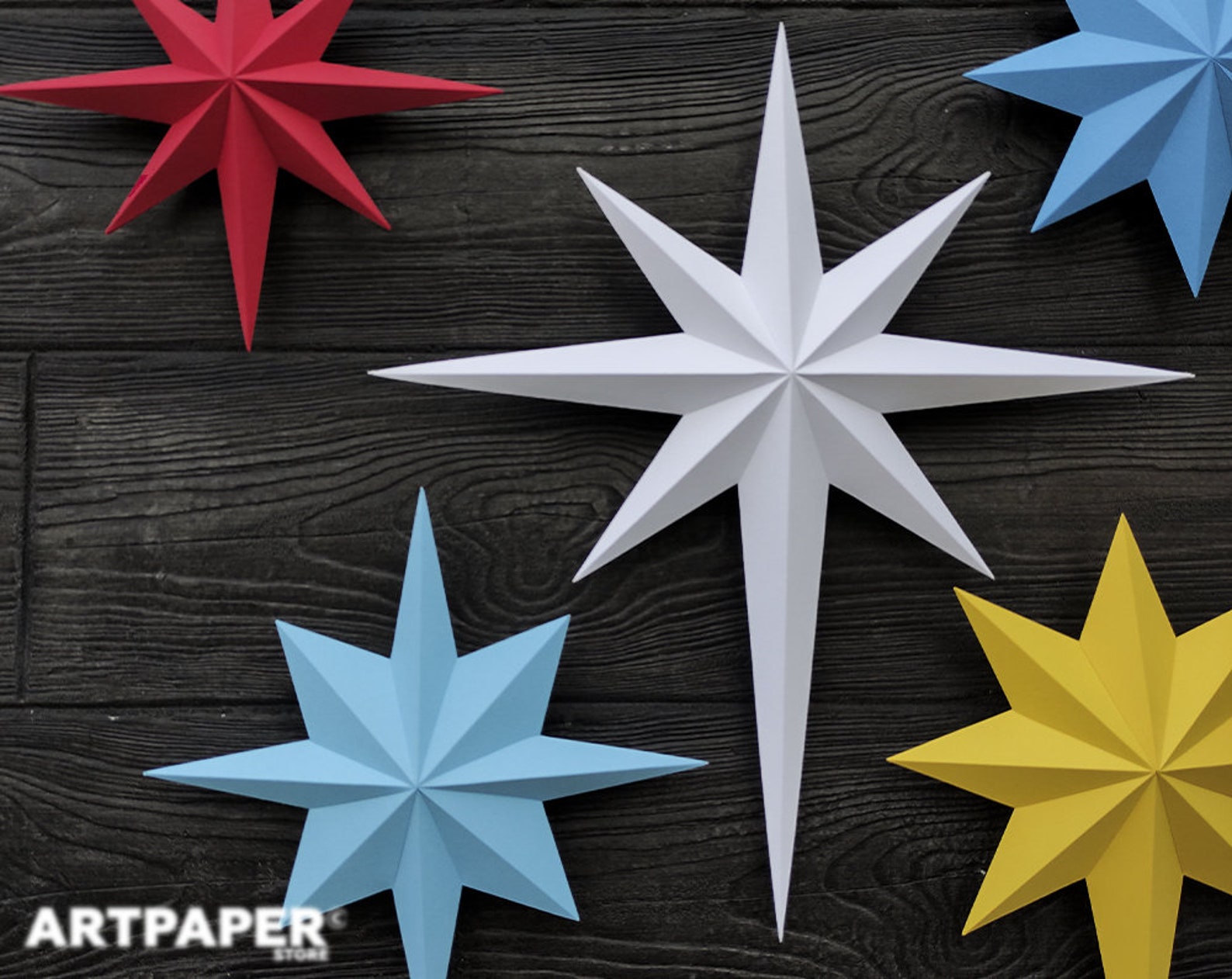 Papercraft Stars, Christmas Stars, Low Poly Stars, Papercraft Stars ...