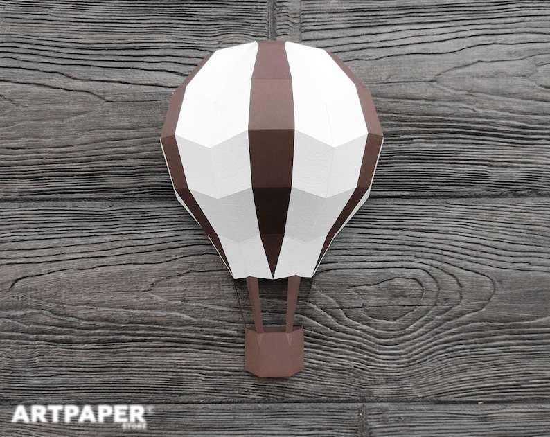 3D Hot Air Balloon Papercraft: Low Poly Wall Decor (PDF, SVG, DXF) - Etsy