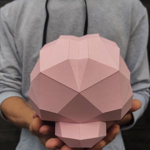 Papercraft Human Brain Sculpture: Low Poly DIY Template (PDF) - Etsy
