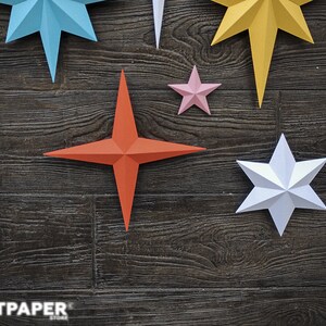 Papercraft Stars, Christmas Stars, Low Poly Stars, Papercraft Stars ...