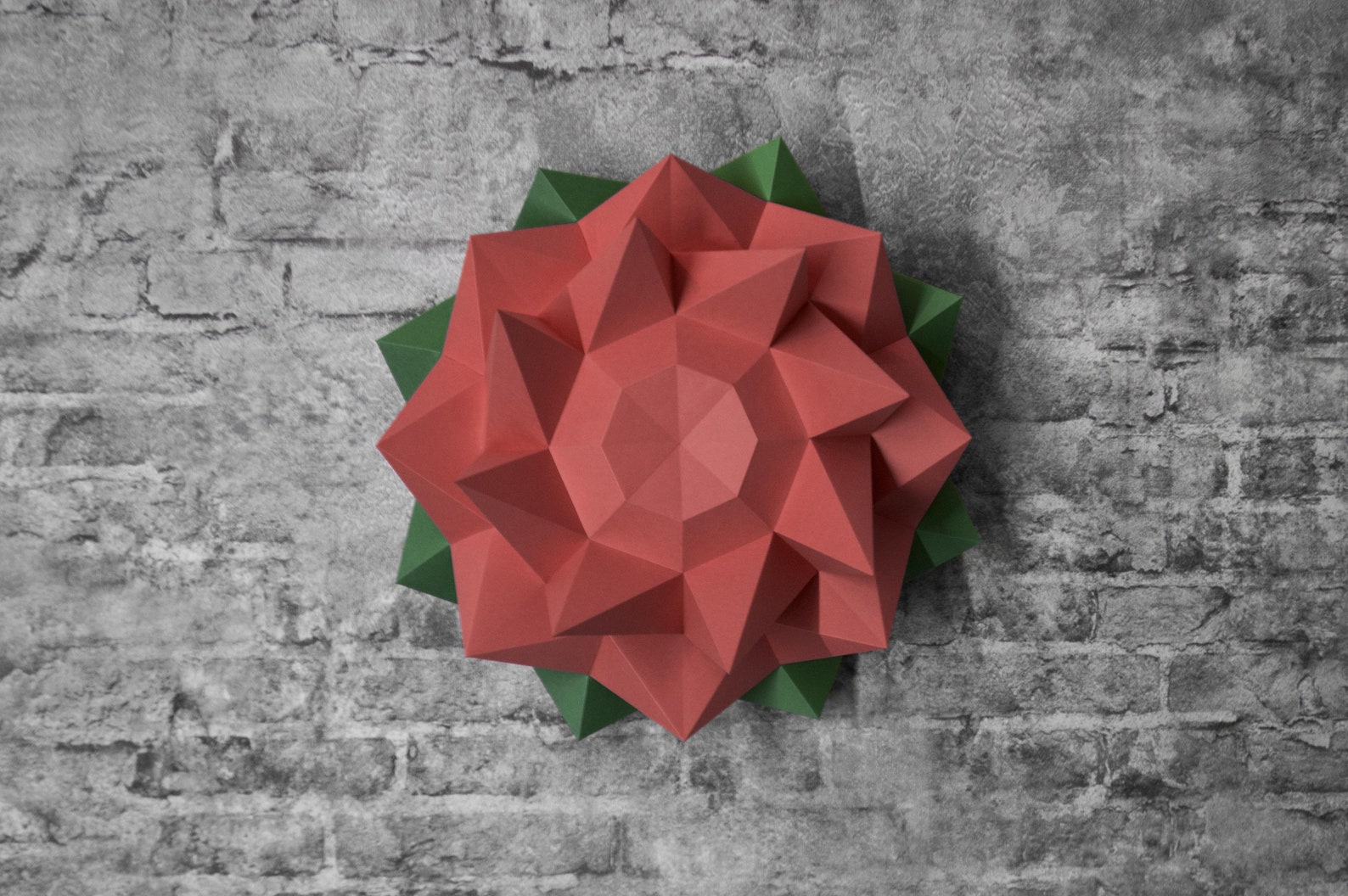 Papercraft Flower Installation 3D Low Poly Paper Sculpture DIY - Etsy