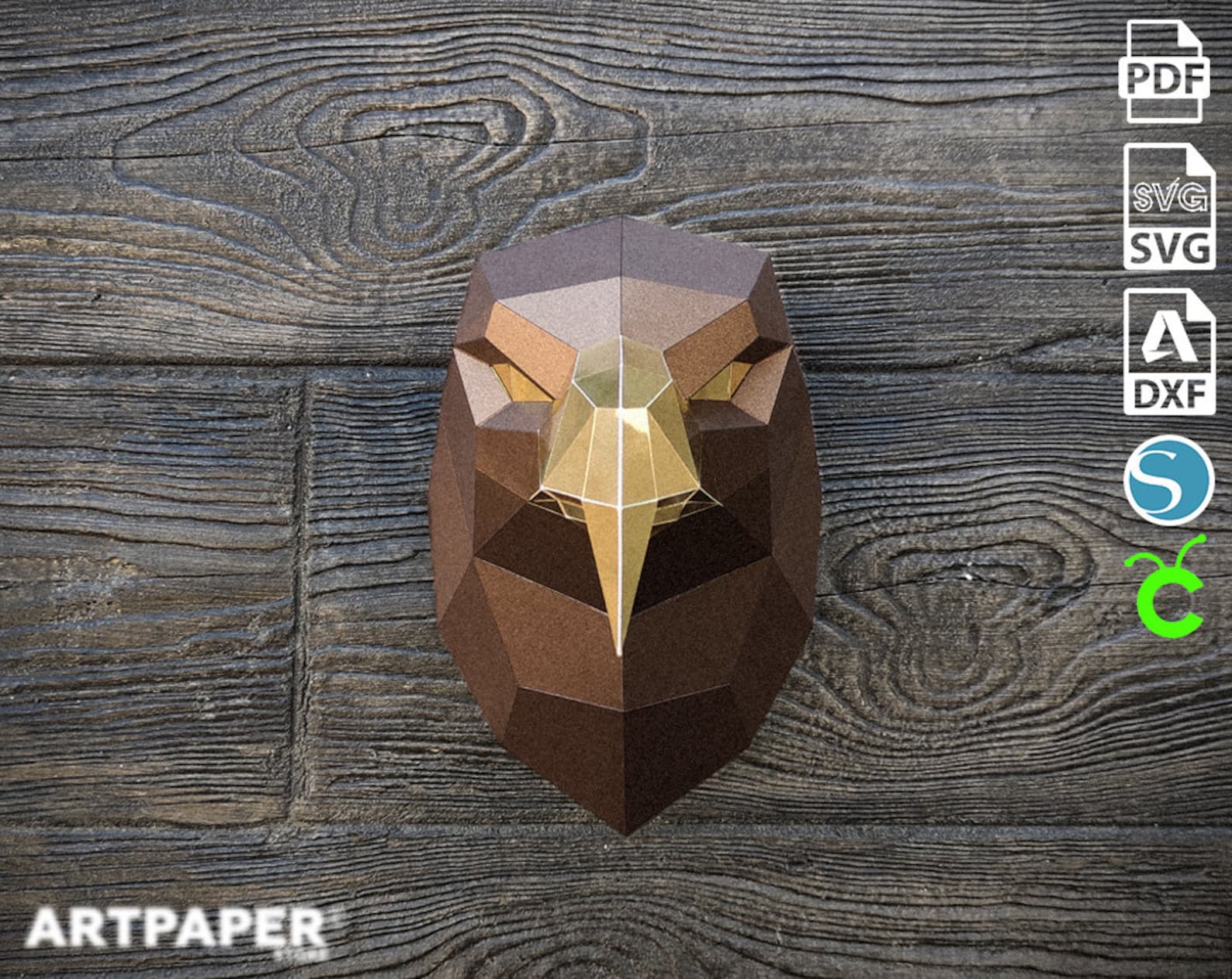 Papercraft EAGLE Animal 3D Low Poly Paper Sculpture DIY Gift | Etsy