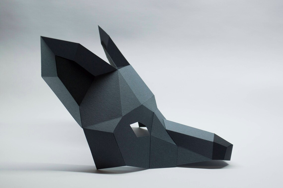 Papercraft Wolf Half Mask Animal 3D Low Poly Paper Sculpture | Etsy
