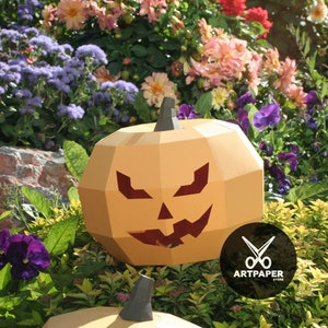 Papercraft 3D Halloween PUMPKINS Set Template Pattern Low Poly Pepakura ...