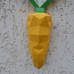 Papercraft Carrot Vegatable 3D Low Poly Paper Sculpture DIY Gift Wall ...
