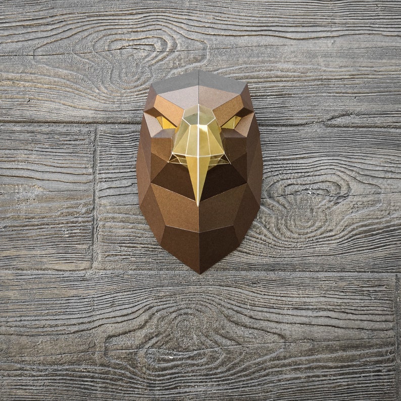 Papercraft EAGLE Animal 3D Low Poly Paper Sculpture DIY Gift - Etsy