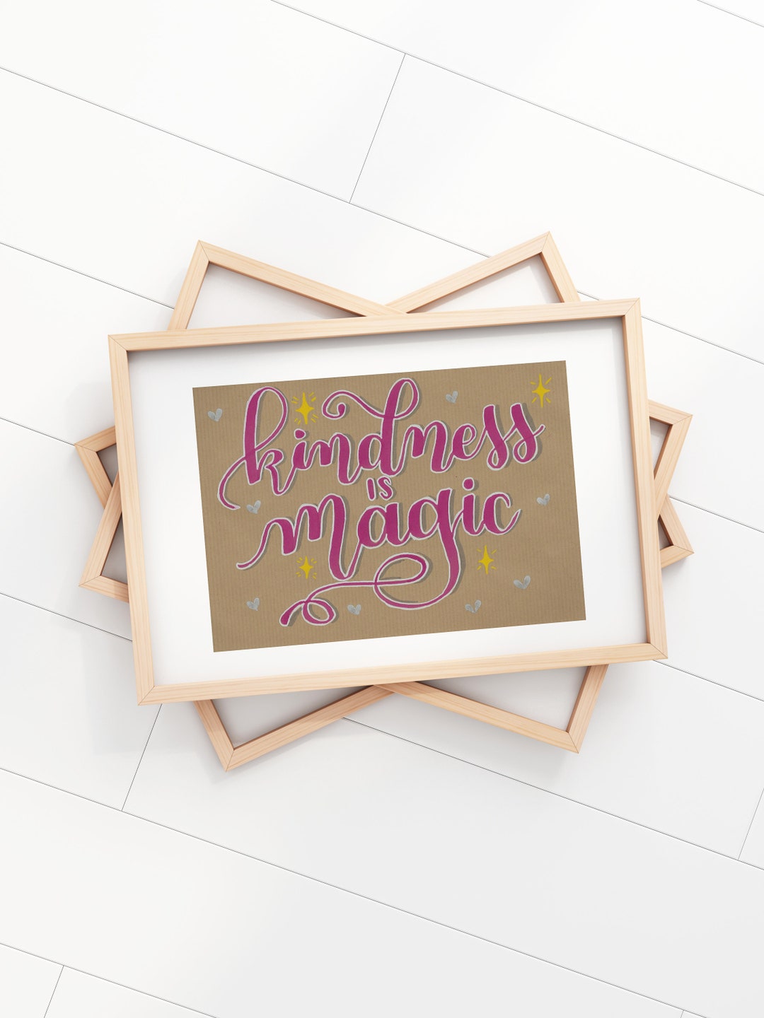 Hand Lettered Kindness Quote on Kraft Paper | Brush Lettering Wall Art ...