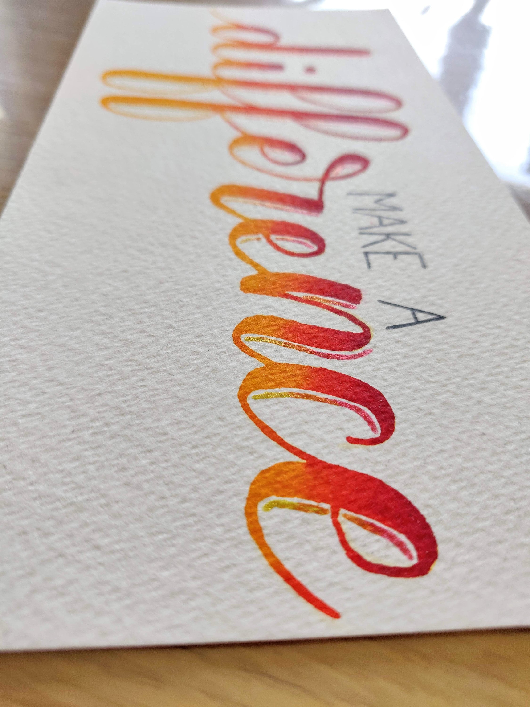 Ombré Handlettered Quote Wall Art | Handmade Wall Decor | Red & Orange ...