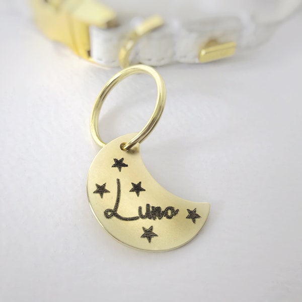 Moon Dog Tag - Etsy