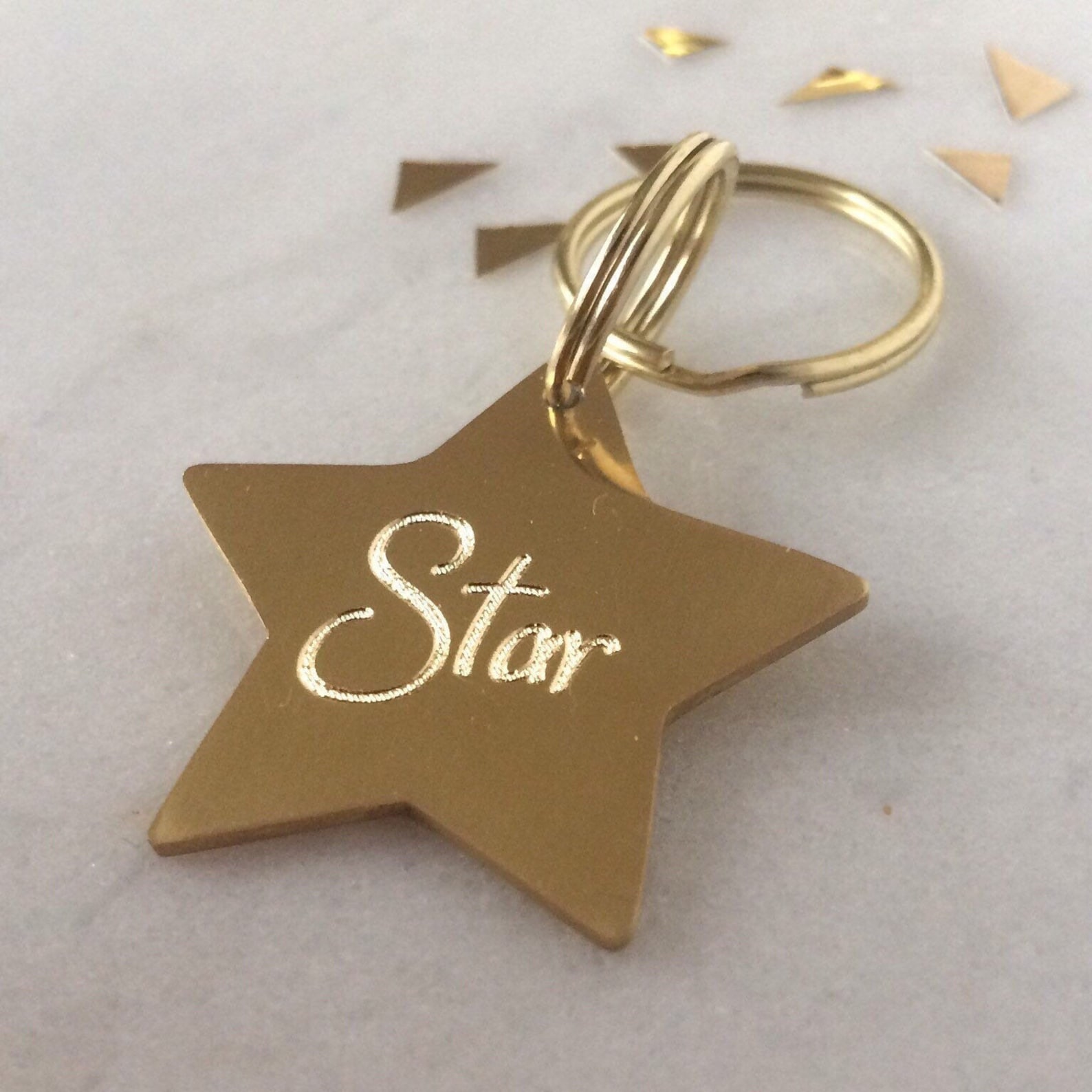 Stylish Star Shape Brass Dog ID Name Tag - Etsy
