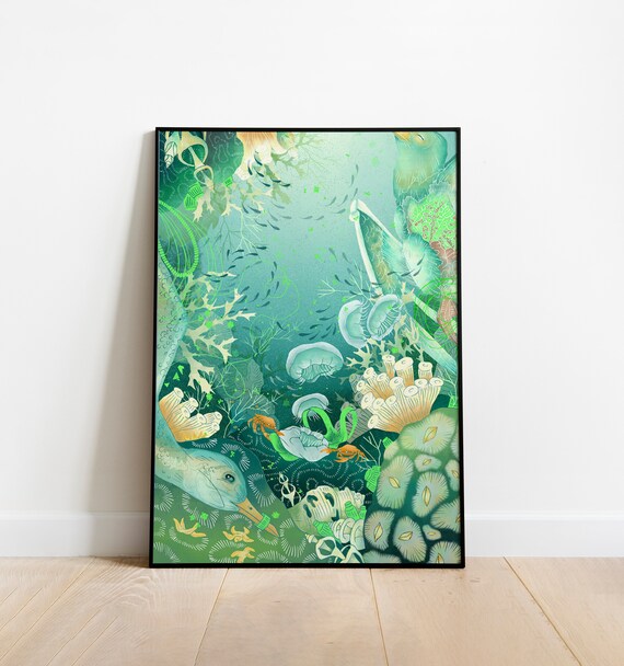 Seabird Ocean Poster A4 Eco Art Environmental - Etsy