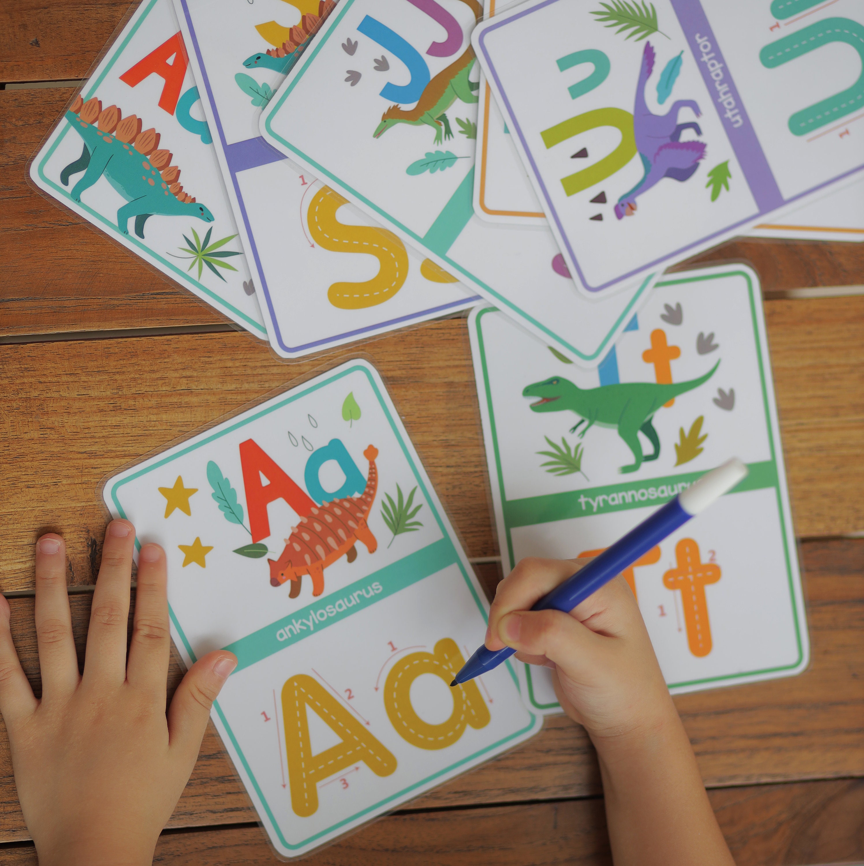 Alphabet Dinosaurs Flash Card ABC : Homeschooling Preschool ...