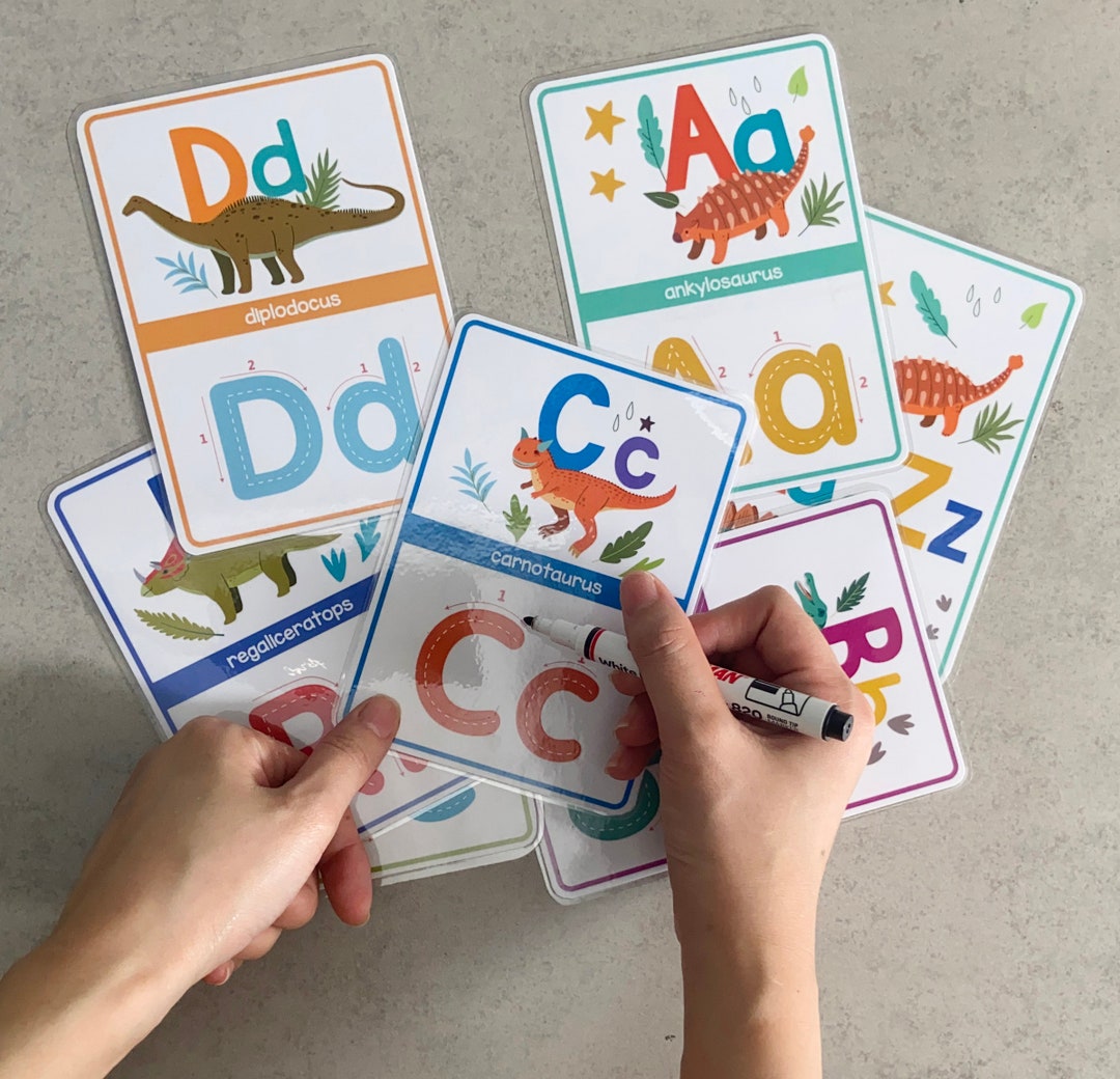 Alphabet Dinosaurs Flash Card ABC : Homeschooling Preschool ...