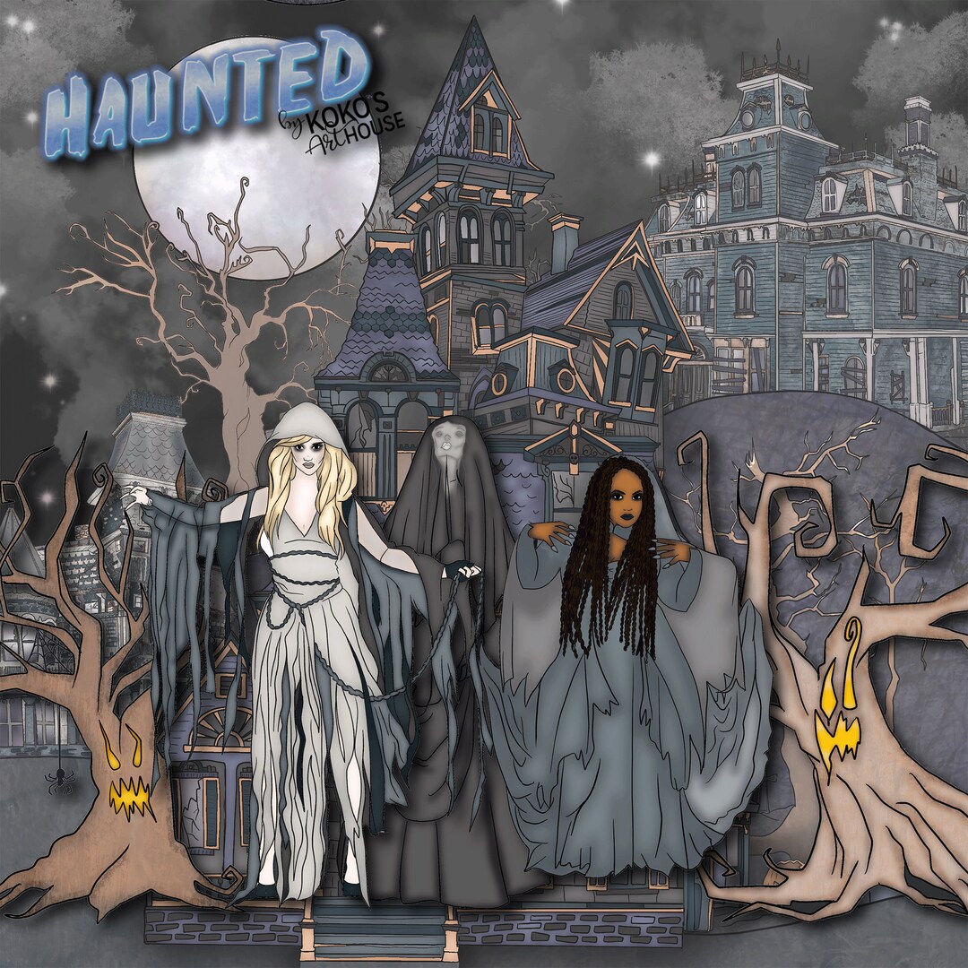 Haunted House Autumn Themed Planner and Scrapbooking Art With Fashion ...