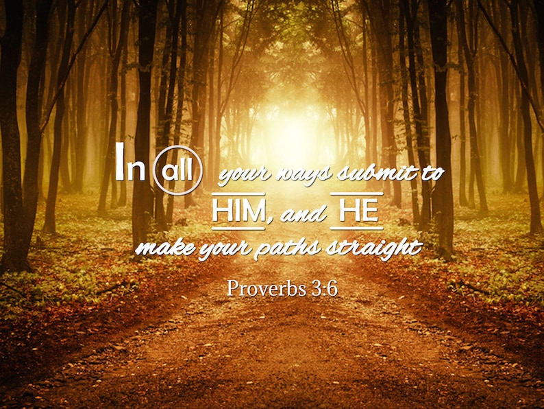 Proverbs 3:6 4 NIV He Will Direct Your Path Scripture Art | Etsy